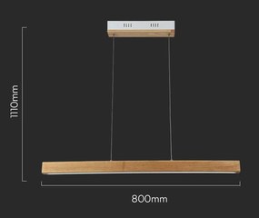 LED Solution Lineární závěsné LED svítidlo s dřevěným dekorem 12W