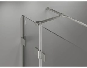 Mexen Lunar T, sklápěcí sprchový kout levý 110 x 80 cm, 8mm čiré sklo, ocelový profil, 834T-110-080-97-00-L