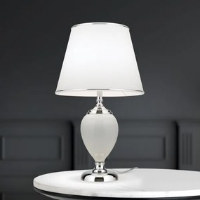 Orion LA 4-1229 - Stolní lampa OVUM 1xE27/40W/230V 48 cm keramika bílá/chrom