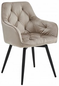 Otočné jídelní křeslo JORK360 VELVET, béžové