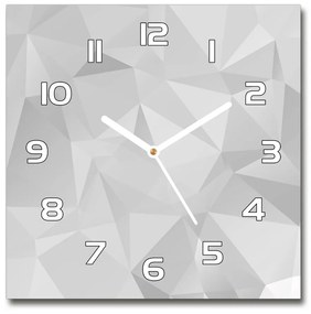 Wallmuralia Skleněné hodiny na stěnu Abstraktní trojúhelníky 30x30 cm