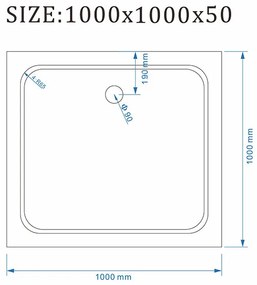 BPS-koupelny Čtvercový sprchový kout HYD-SK93C 100x100 chrom/transparent + vanička HYD-SSV-ST06A bílá