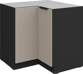ARIA cb | dolní skříňka 90x90 DN 2F rohová s policí | 90x90 cm | černá/béžová