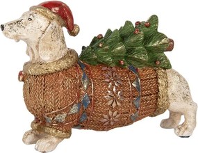 Dekorace figurka jezevčík ve světříku se stromkem - 21*6*14 cm