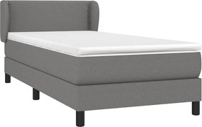 Box spring postel s matrací tmavě šedá 90x190 cm textil 3126126