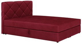 Manželská postel Boxspring 160x200 cm Karum Comfort (bordó) (s roštem a matrací). 1056032