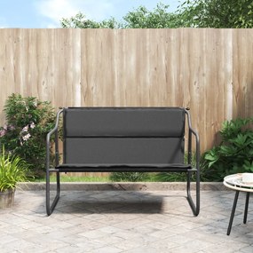 vidaXL 2místná zahradní lavice s poduškou antracitová ocel
