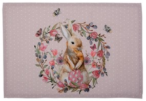 6ks bavlněné prostírání s králíčkem Happy Bunny - 48*33 cm