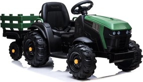 LEAN CARS Akumulátorový traktor s přívěsem BDM0925, zelený, vojenský