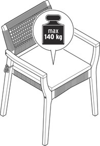 Tchibo - Stohovatelná zahradní židle s textilním výpletem - barva: šedá
