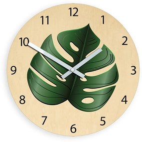 Nástěnné hodiny Sheet hnědo-zelené