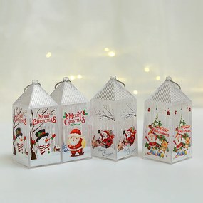 Vánoční LED dekorační lucerna, 9,5 cm, různé motivy na výběr Motiv: Santa Claus na saních