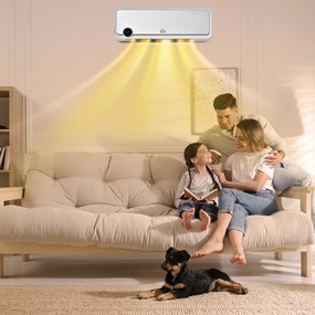 HOMCOM Topný ventilátor na stěnu 2000W s dálkovým ovládáním, 3 režimy provozu, LED displej, 12hodinový časovač 820-252V90
