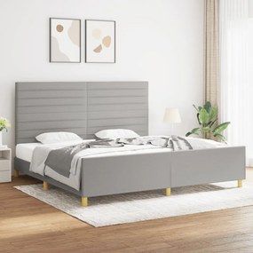 Rám postele bez matrace světle šedý 200 x 200 cm textil 3125162