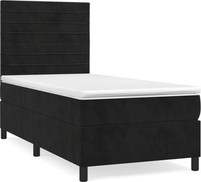 Box spring postel s matrací černá 80 x 200 cm samet 3143051