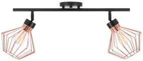 Toolight - Stropní lampa typu reflektor 2xE27 APP696-2C, černá-růžové zlato, OSW-08560