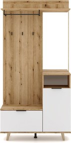 Předsíňová stěna Nordic 100 cm dub Evoke/bílá