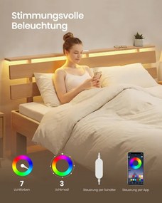 Manželská postel s LED osvětlením a USB 180×200 cm RMB258Y101