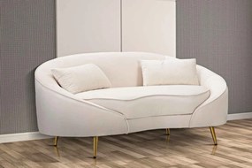 Designová pohovka Yasmeen 148 cm krémová / zlatá