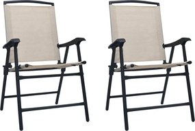vidaXL Skládací zahradní židle 2 ks textilen [47923] Barva: krémová