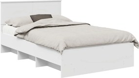 Rám postele s čelo Bílá 120 x 123 cm Kompozitní dřevo 3408872