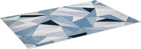 HOMCOM Moderní sametový koberec se vzorem diamantu 230x160 cm, geometrický koberec s protiskluzovým podkladem do ložnice, kanceláře nebo studovny, víc