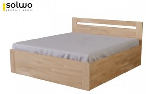 Masivní postel ANGELIKA - Solwo Design Dřevo a odstín oleje: DUB Cink - Olejování přírodní, Rozměr spací plochy: 220x200