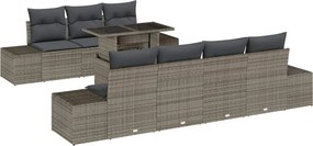 Set pohovek 8 ks Šedá polyratan 3349125