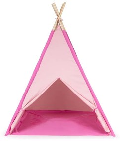 ECOTOYS Indiánský stan teepee, růžový vigvam pro děti 8194P