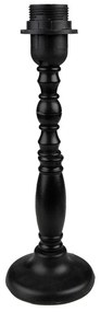 Černá antik dřevěná noha k lampě Fienn - Ø 10*30 cm E27 / Max 60W