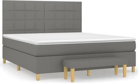 Box spring postel s matrací tmavě šedá 160x200 cm textil 3137166