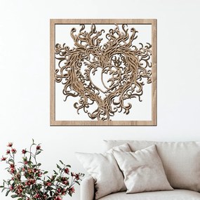 dřevo života 3 vrstvé dřevěné srdce SPŘÍZNĚNÍ Zvolte rozměr šxv (cm): 60x60, Zvolte barvu dekoru: Dub sunoma-Ořech-Wenge
