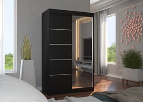 Šatní skříň s posuvnými dveřmi Limbo - 120 cm Barva: Černá