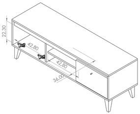 OVIEDO | TV stolek RTV135 | 135 cm | bílá/san remo světlé