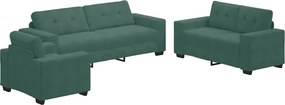 Set pohovek 3 ks Tmavě zelená samet 3324641