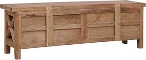 TV stolek se 3 zásuvkami 120 x 30 x 40 cm masivní mahagon 283913