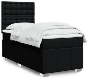 Box spring postel s matrací černá 90x200 cm textil 3293867
