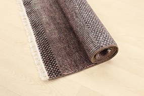 Diamond Carpets India, Ručně vázaný kusový koberec Diamond DC-MCN Black/rust, 140x200, červená, chodba / předsíň