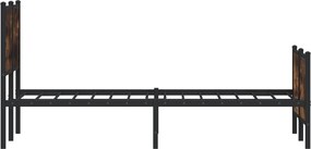 Kovový rám postele bez matrace kouřový dub 150 x 200 cm 3301353