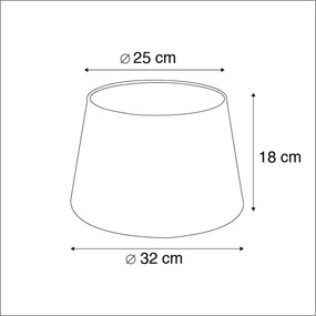 Stínidlo z bavlny černé 32/25/18 se zlatým vnitřkem