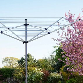 Erga Garden 5000, volně stojící 4-ramenný zahradní sušák na prádlo 200x200x195 cm, stříbrná-červená, ERG-SEP-10SUSOGRGAR50