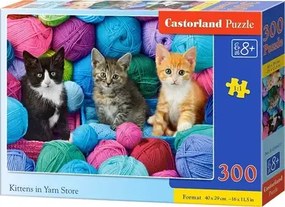 Castorland 030477 Koťata v obchodě s pletací přízí / 300 dílků / od 8