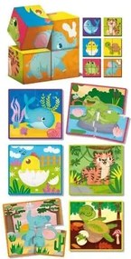 Liscianigioch Montessori Dřevěné kostky a puzzle / od 1 roku