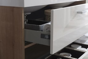 Mereo, Mereo Bino, koupelnová skříňka s keramickým umyvadlem 81 cm, dub Arlington, MER-CN621