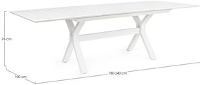BIZZOTTO Rozkládací zahradní stůl KENYON 180x100cm bílý 0663235