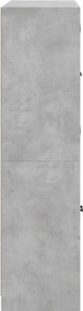 Knihovna s dvířky betonově šedá 136x37x142 cm kompozitní dřevo 3206527