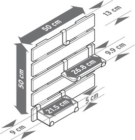 Tchibo - Nástěnný regál s flexibilními háčky a policí - barva: hnědá