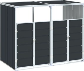 vidaXL Box na 2 popelnice antracitový 144 x 81 x 113 cm ocel