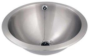 Sanela - Umyvadlo zápustné, průměr 46 cm, bez otvoru pro baterii, matná nerez SLUN 34