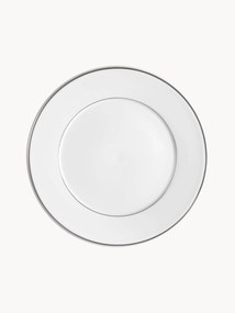 Sada ručně vyrobených mělkých talířů z porcelánu's ručně malovaným platinovým okrajem Vitruv, 2 díly